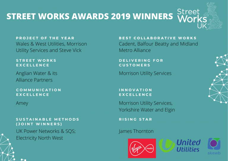Street Works UK announces 2019 Award winners - Streetworks
